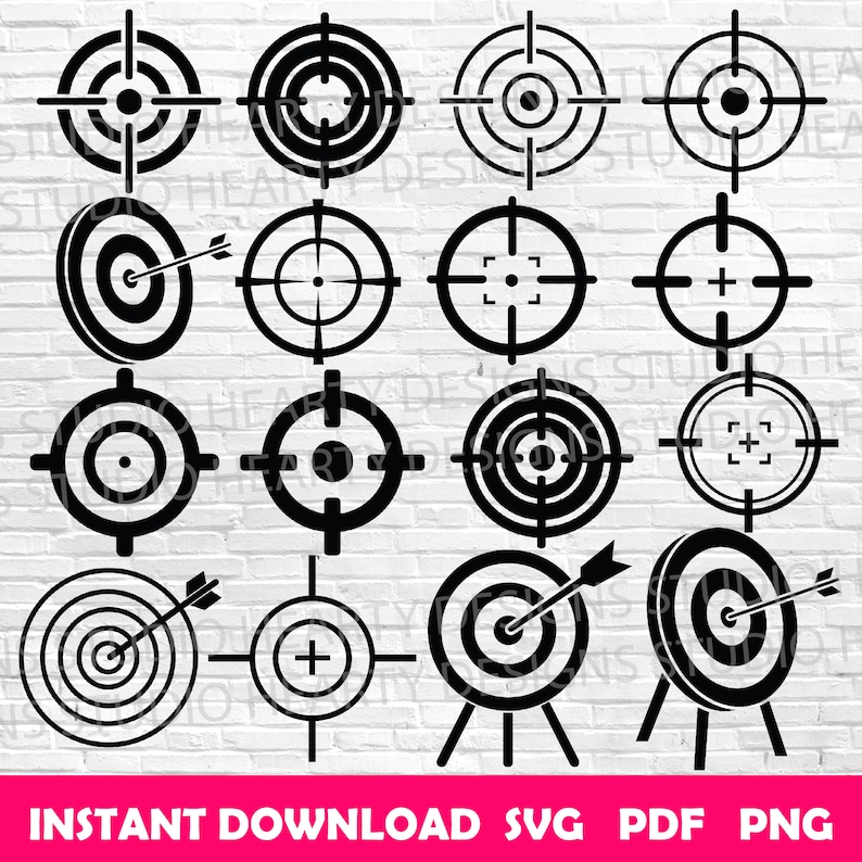 Target Bullseye SVG Bundle: Cricut Clipart Vector (digital Download) - Etsy