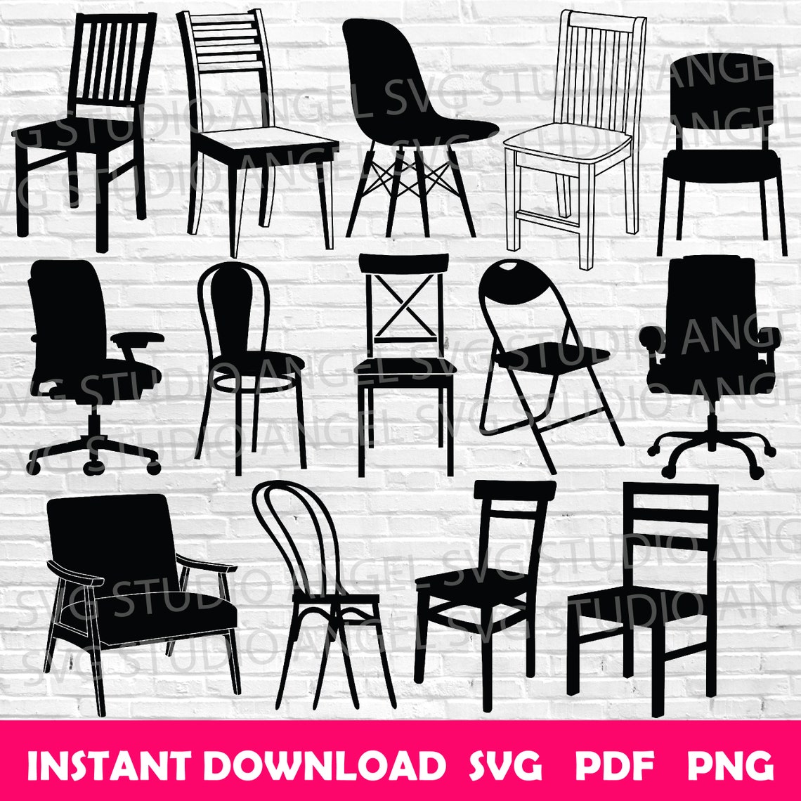 Chair Svg Chairs Svg Chair Cricut Chair Clipart Chair Vector Chair ...