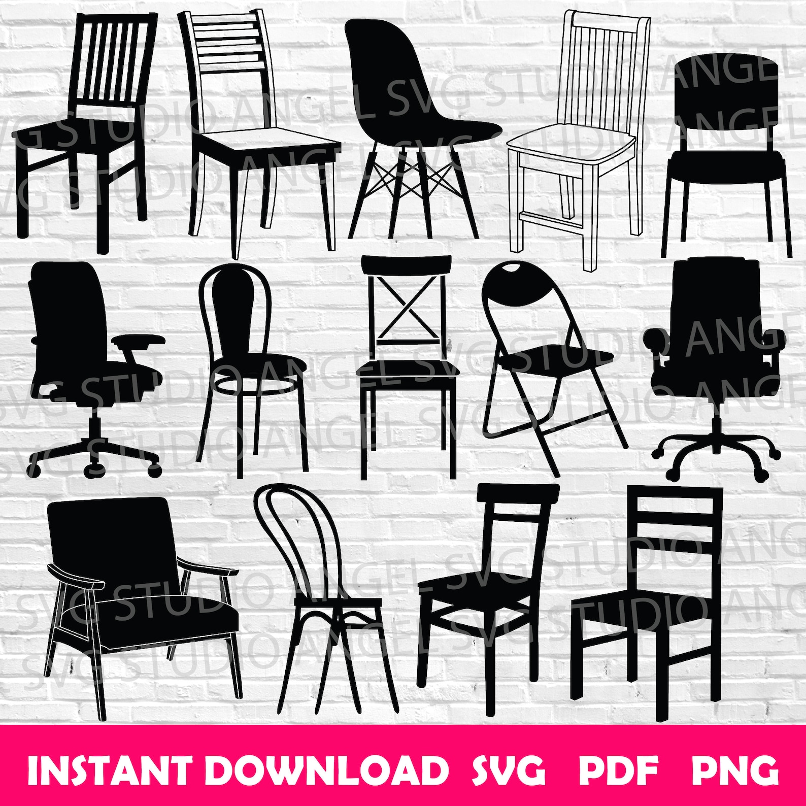 Chair Svg Chairs Svg Chair Cricut Chair Clipart Chair Vector Chair ...
