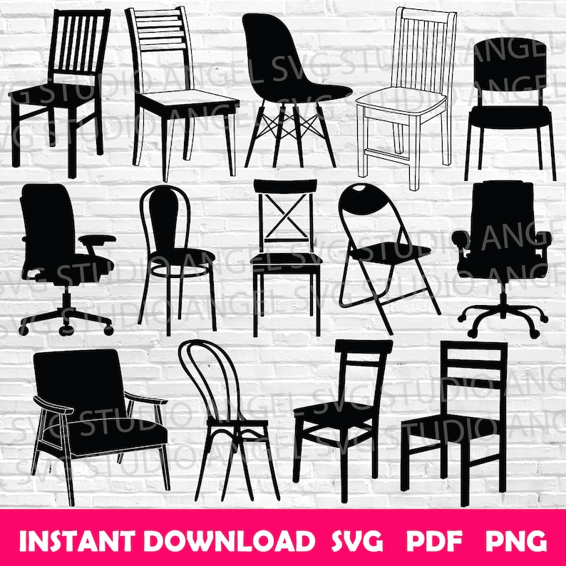 Chair Svg Chairs Svg Chair Cricut Chair Clipart Chair Vector Chair ...