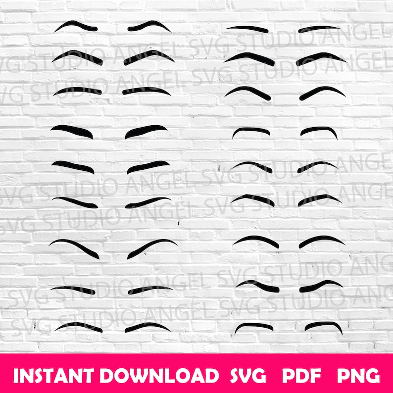 Eyebrows Svg Eyebrows Set Svg Eyebrows Cricut Eyebrows Vector Eyebrows ...