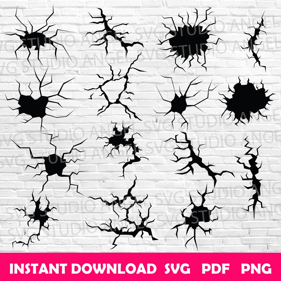Cracks svg Wand Risse svg Cracks Cricut svg Risse Clipart Risse Vektor ...