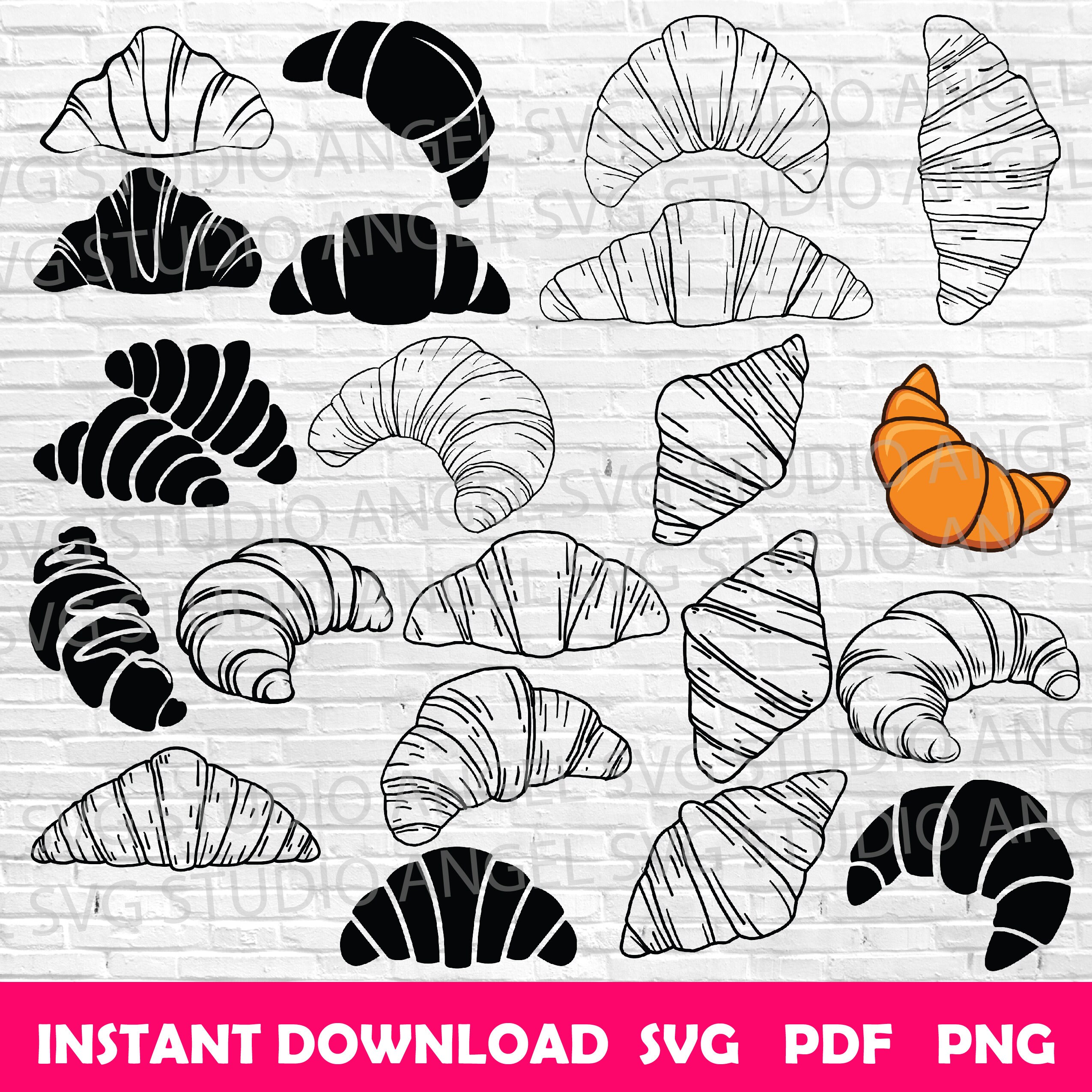 Croissant Svg Croissant Cricut Svg Croissant Clipart Croissant - Etsy UK