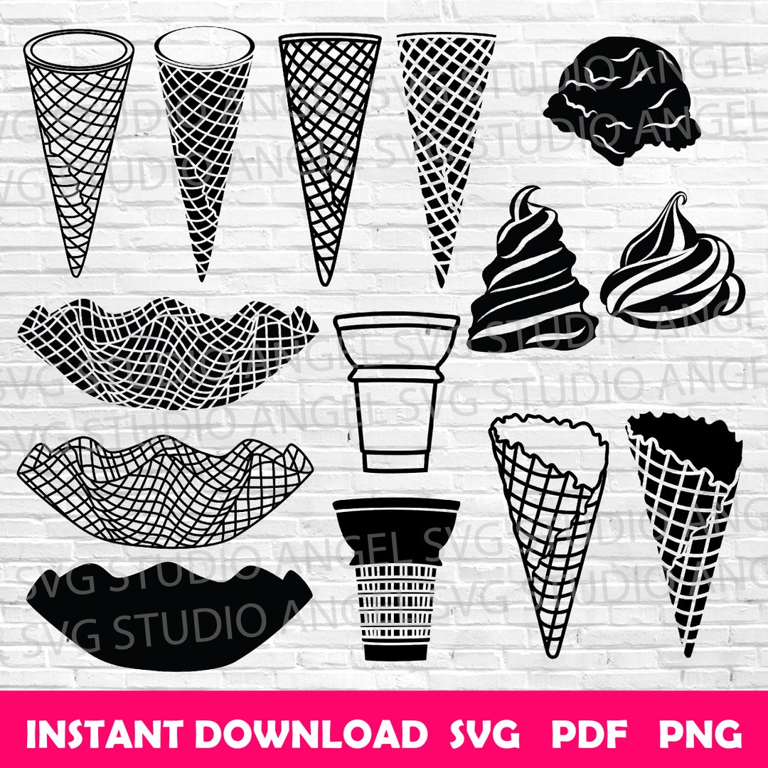 Waffle Cone Svg Soft Serve Svg Waffle Cone Cricut Waffle Cone Svg Cut ...