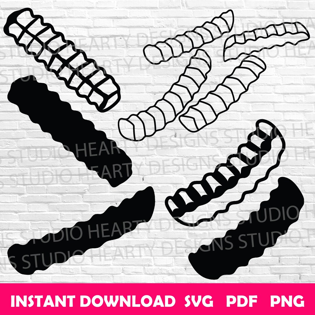 Crinkle Fries SVG Bundle: Cut File, Clipart, Silhouette (digital ...