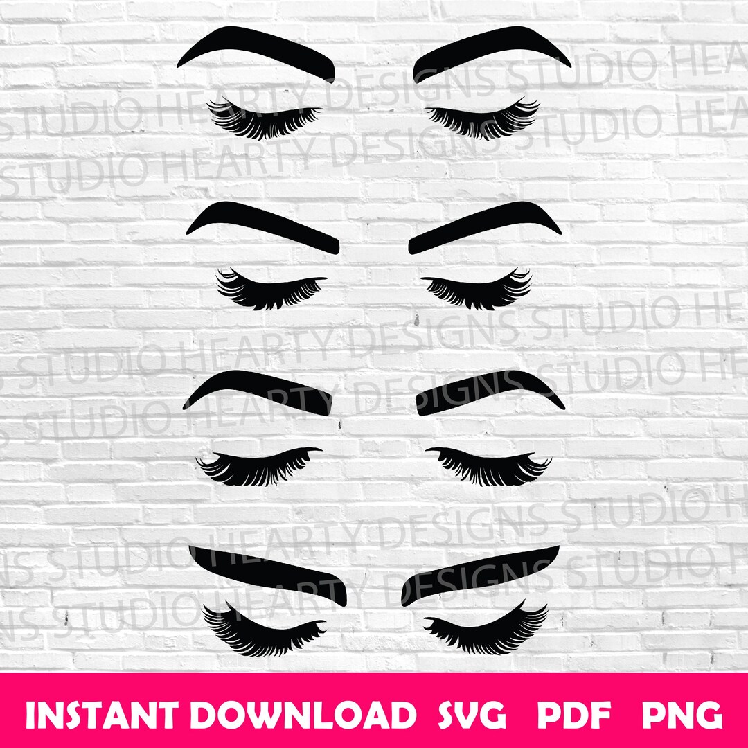 Eyelashes SVG Bundle: Cricut, Silhouette, Vector Cut Files (digital ...