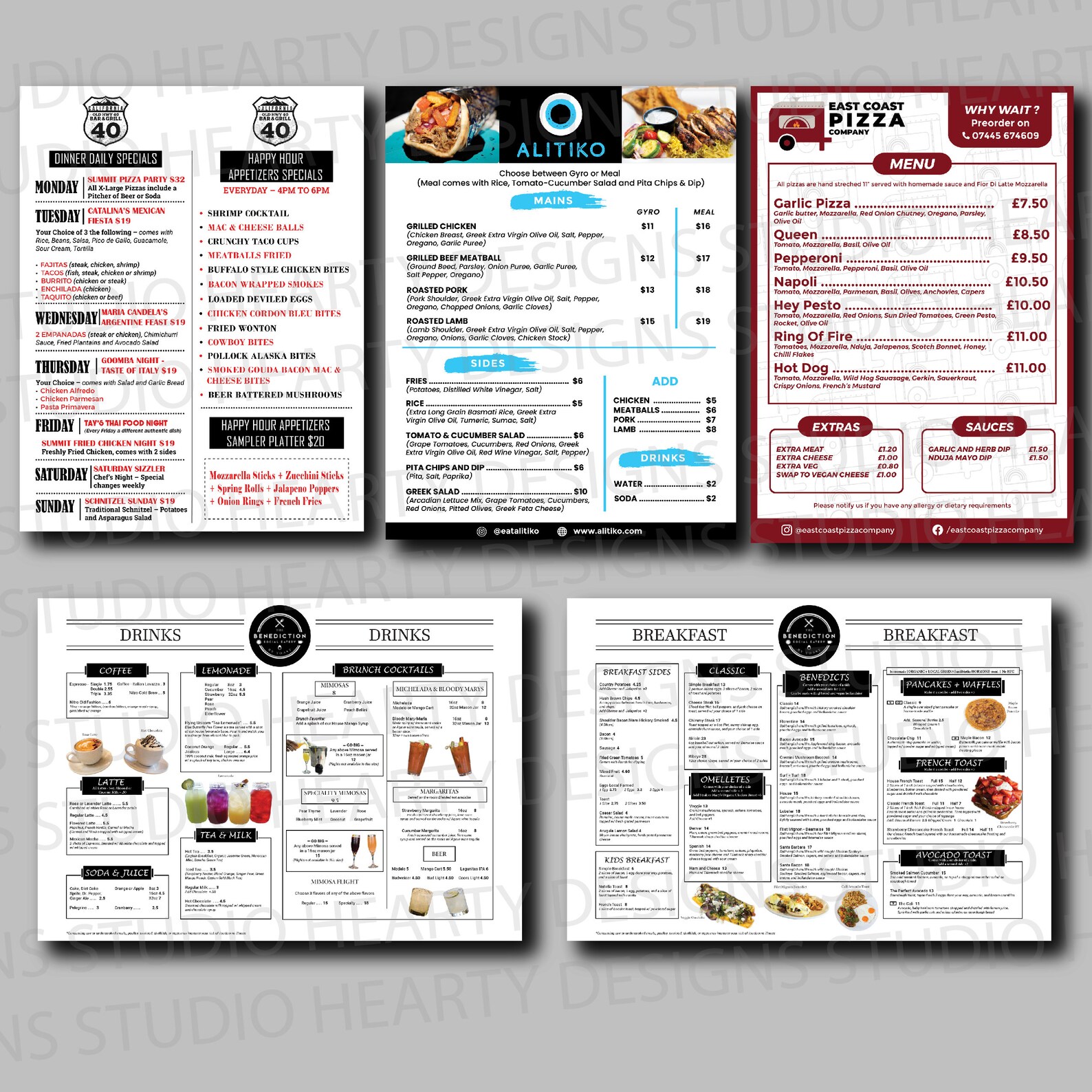 Custom Food Menu Custom Restaurant Menu Custom Bakery Menu Custom Cafe ...