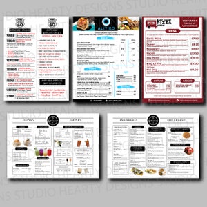 Custom Food Menu Custom Restaurant Menu Custom Bakery Menu Custom Cafe ...