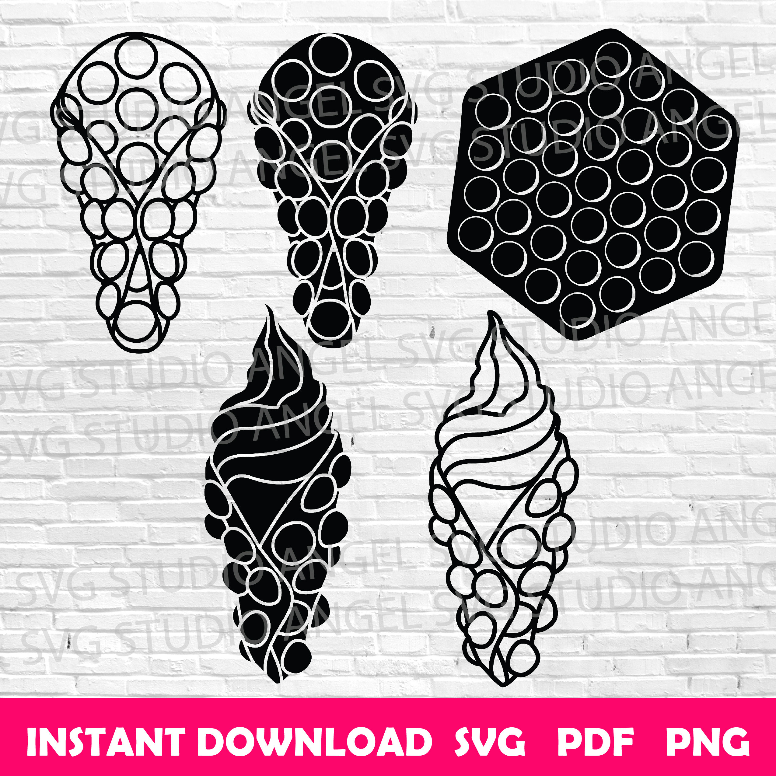 Bubble Waffle Svg Bubble Waffle Cricut Bubble Waffle Svg Cut Files ...
