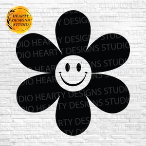 Happy Face Flower SVG Bundle: Smiling Flower Vectors (digital Download ...