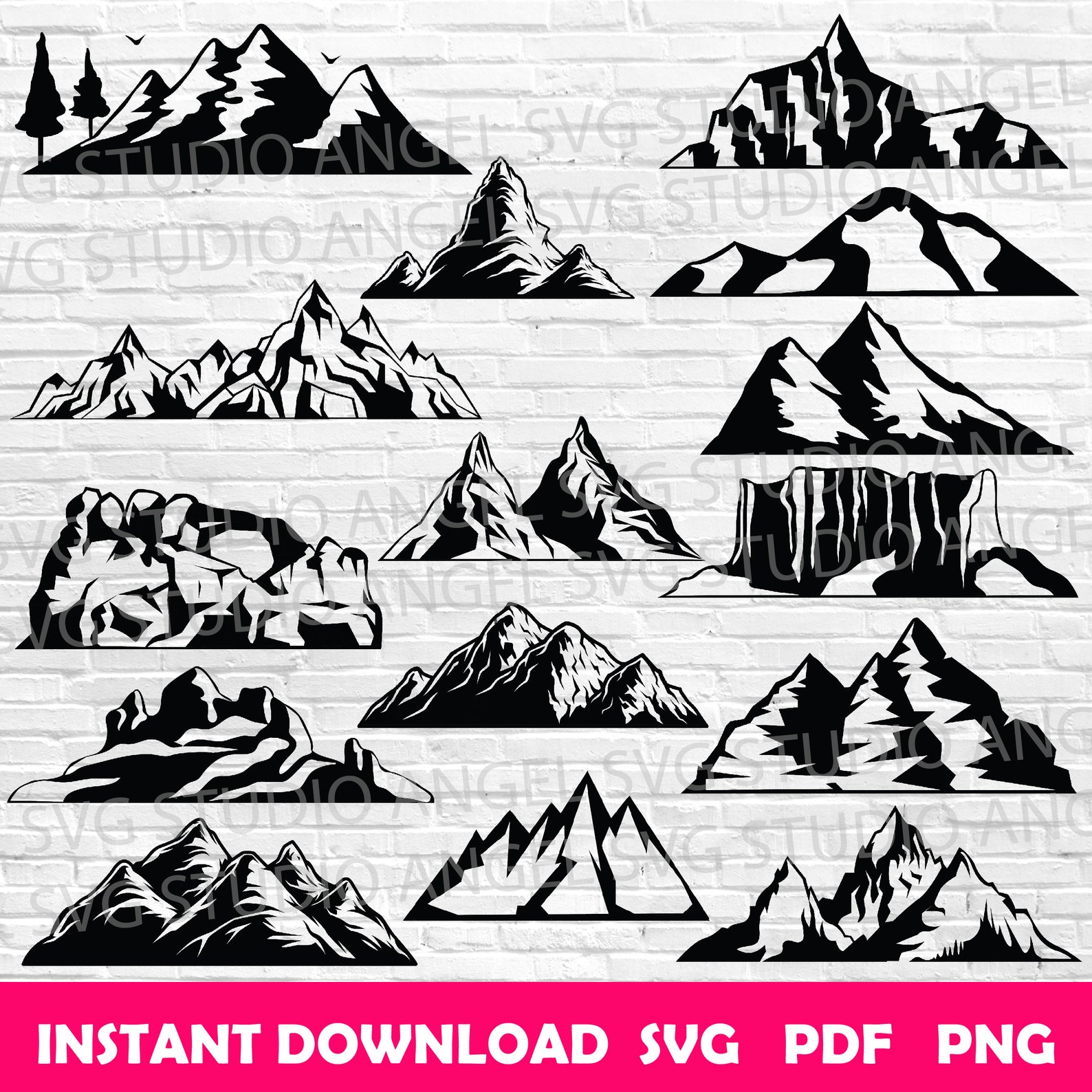Mountain Svg Mountain Cricut Svg Bundle Mountain Clipart - Etsy
