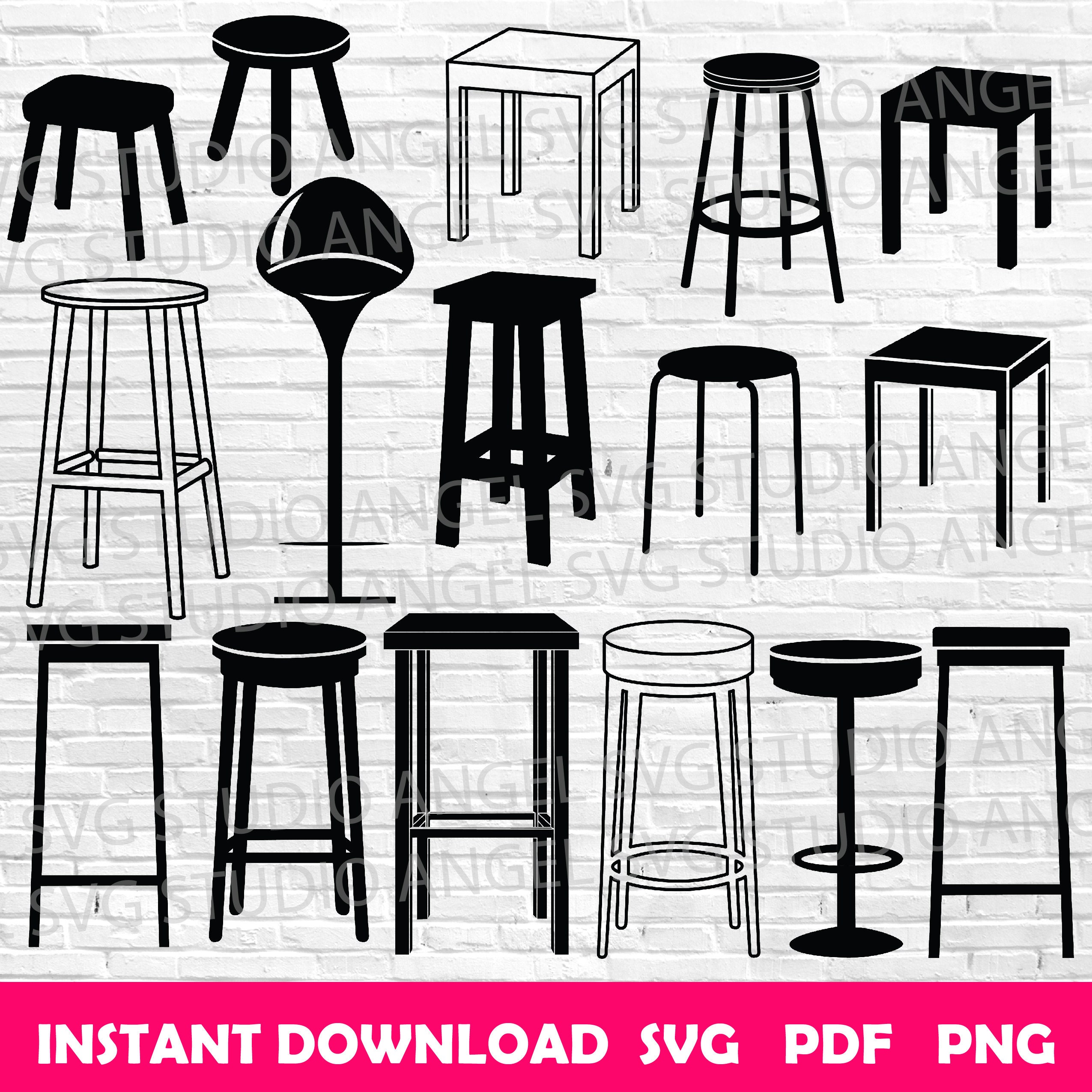 Stool Svg Wood Stool Svg Stool Cricut Sitting Stool Svg Stool Vector ...
