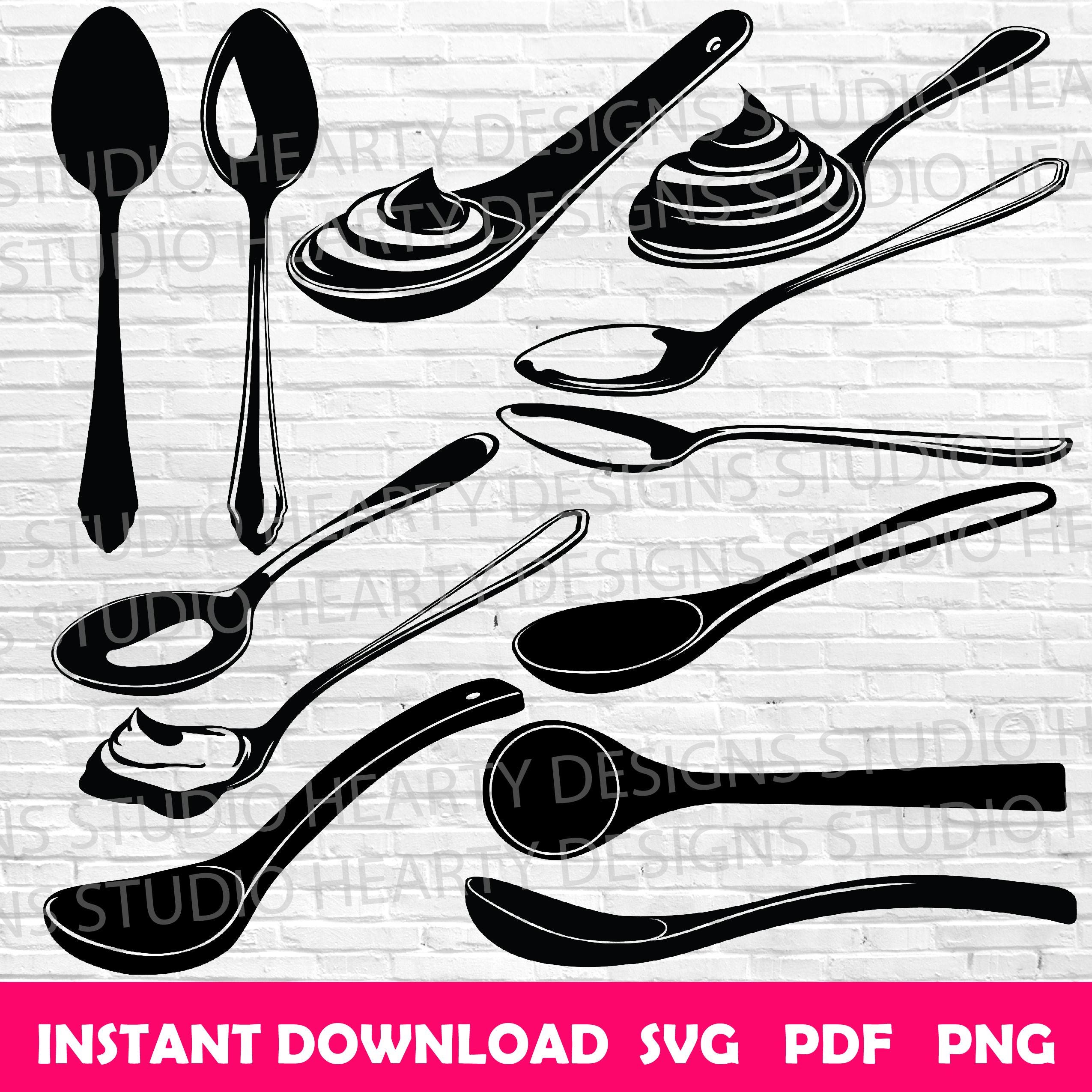 Spoon SVG Bundle: Kitchen Spoon Cut Files (digital Download) - Etsy