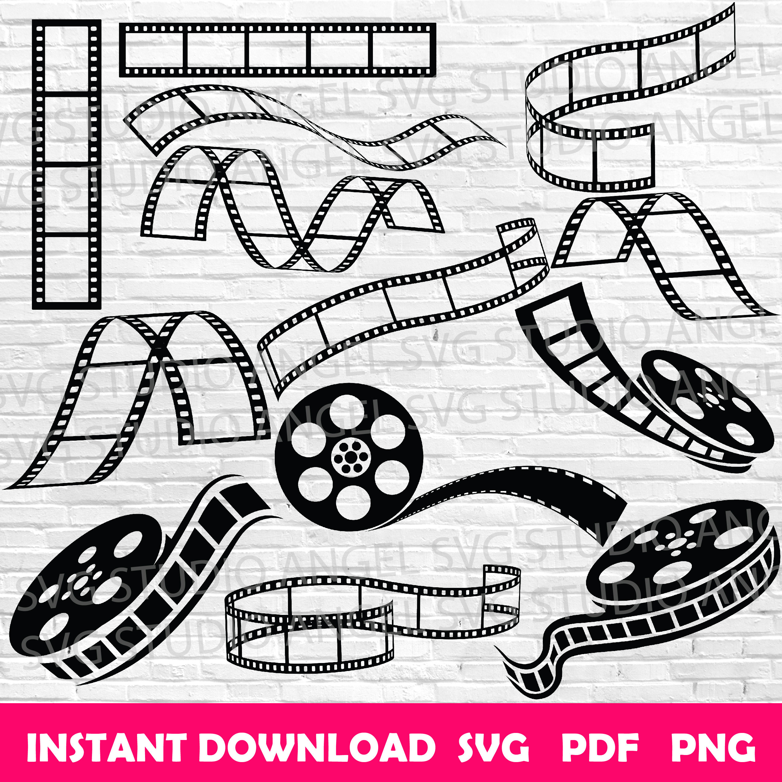 Rollo de película svg Tira de película svg Rollo de película Cricut ...