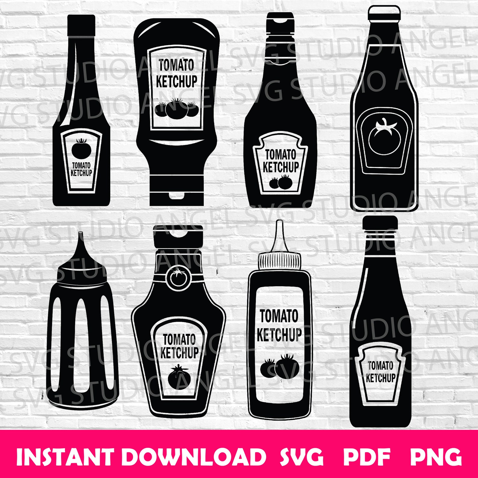 Ketchup Bottle SVG Bundle: Tomato Ketchup Cut Files (digital Download ...