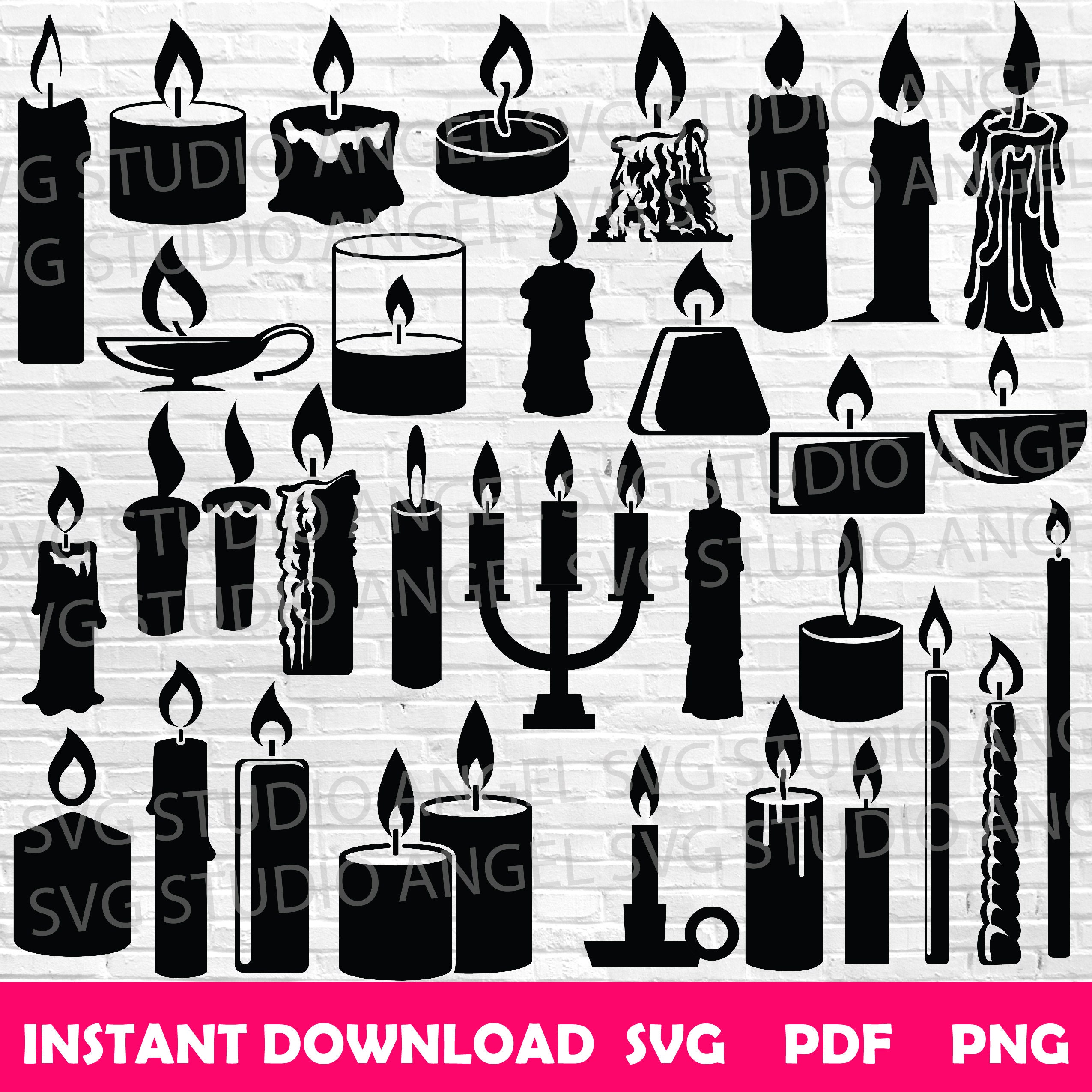 Candle Svg Candles Svg Candle Cricut Svg Candles Cricut Svg Bundle ...