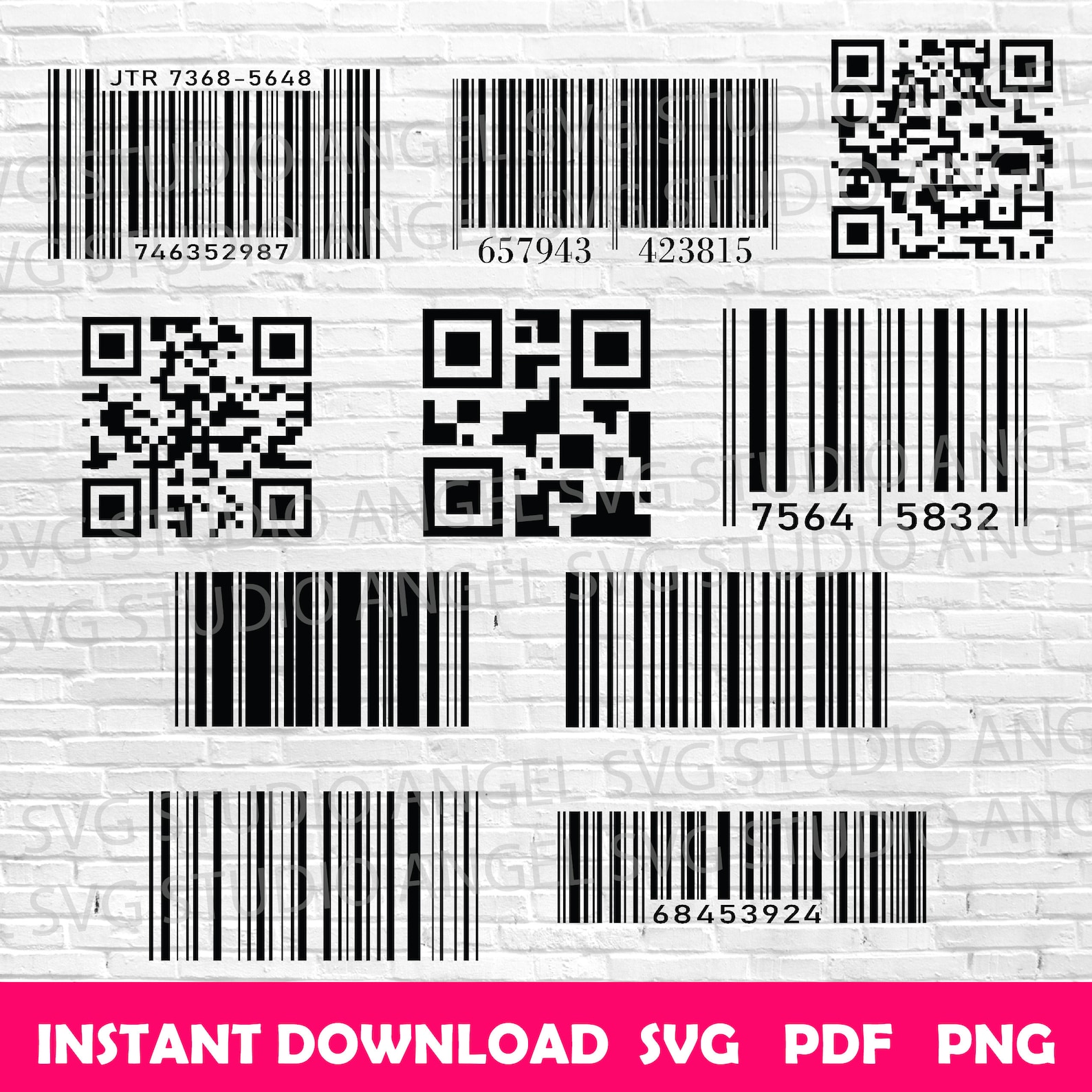 Barcode & QR Code SVG Bundle: Cut Files (digital Download) - Etsy