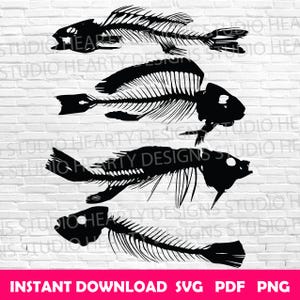 Fishbone Svg Fishbone Cricut Fishbone Silhouette Fishbone Svg Cut Files ...