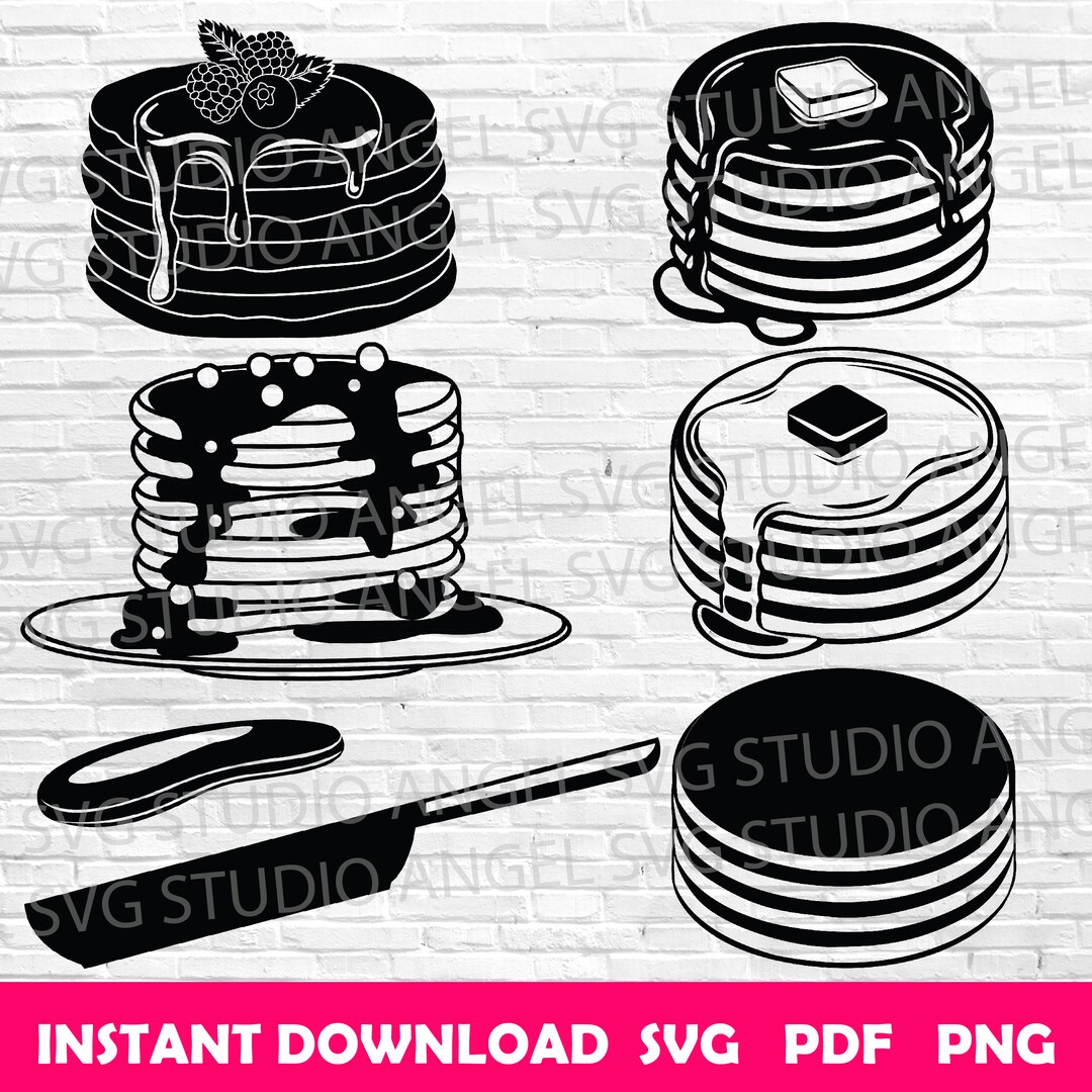 Pancake SVG Bundle: Breakfast Food Clipart (digital Download) - Etsy