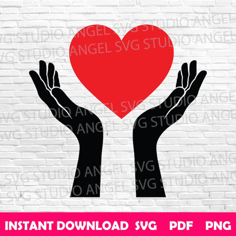 Manos sosteniendo un corazón SVG: Archivo de corte de símbolo de ...