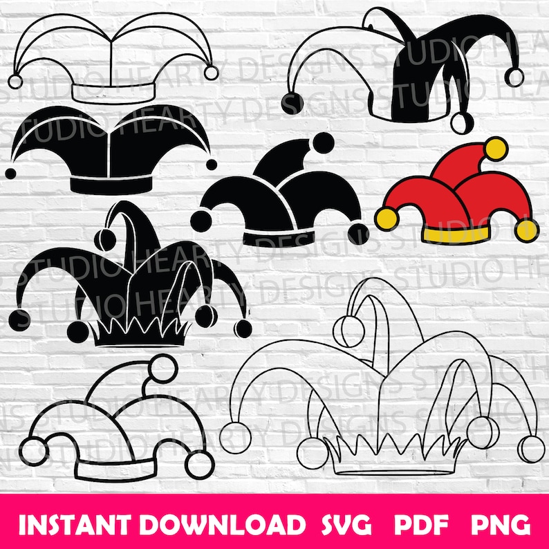 Jester Hat SVG: Cut Files for Silhouette Cricut (digital Download) - Etsy
