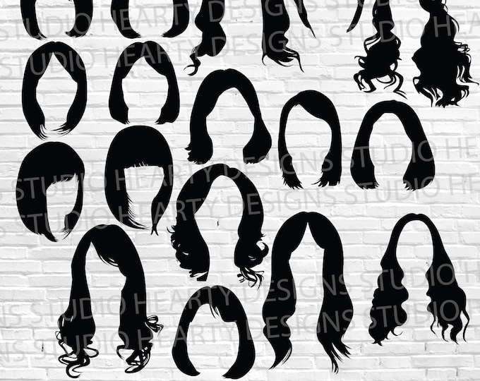 Woman Haircuts Silhouettes SVG - Woman Hairstyle - Female Haircuts ...