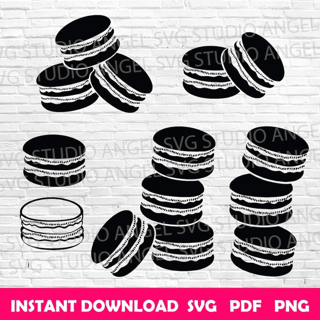 Macaron Svg Macaron Cookies Svg Macaron Svg Cut Files Macaron Clipart ...