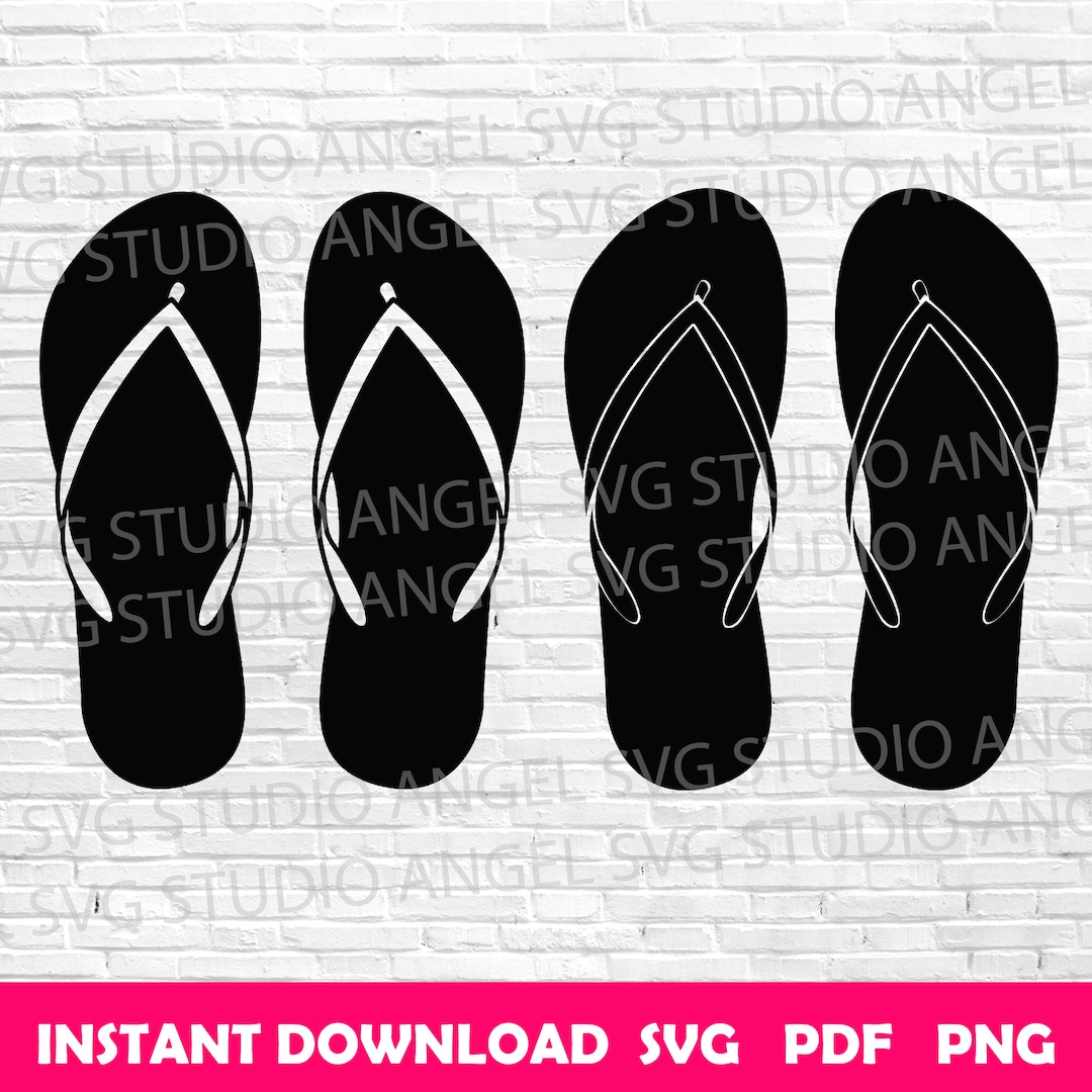 Flip Flops SVG: Cut Files for Cricut Silhouette (digital Download) - Etsy