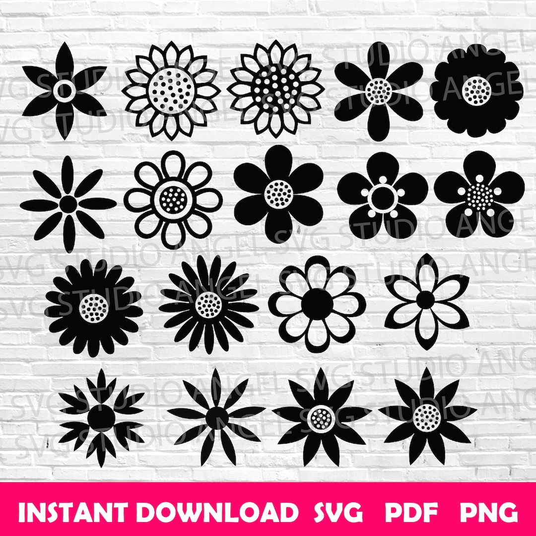Flower Svg Flower Sign Svg Flower Cricut Svg Flower Icons Svg Flowers ...