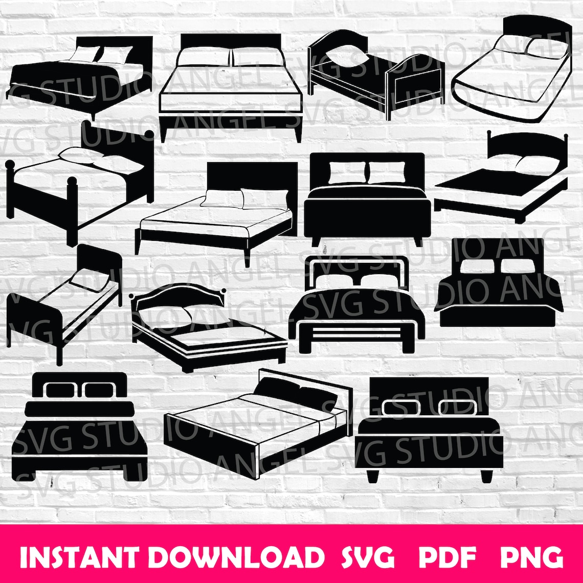 Bed Svg Bed Cricut Svg Bed Clipart Svg Bed Vector Svg Bed - Etsy