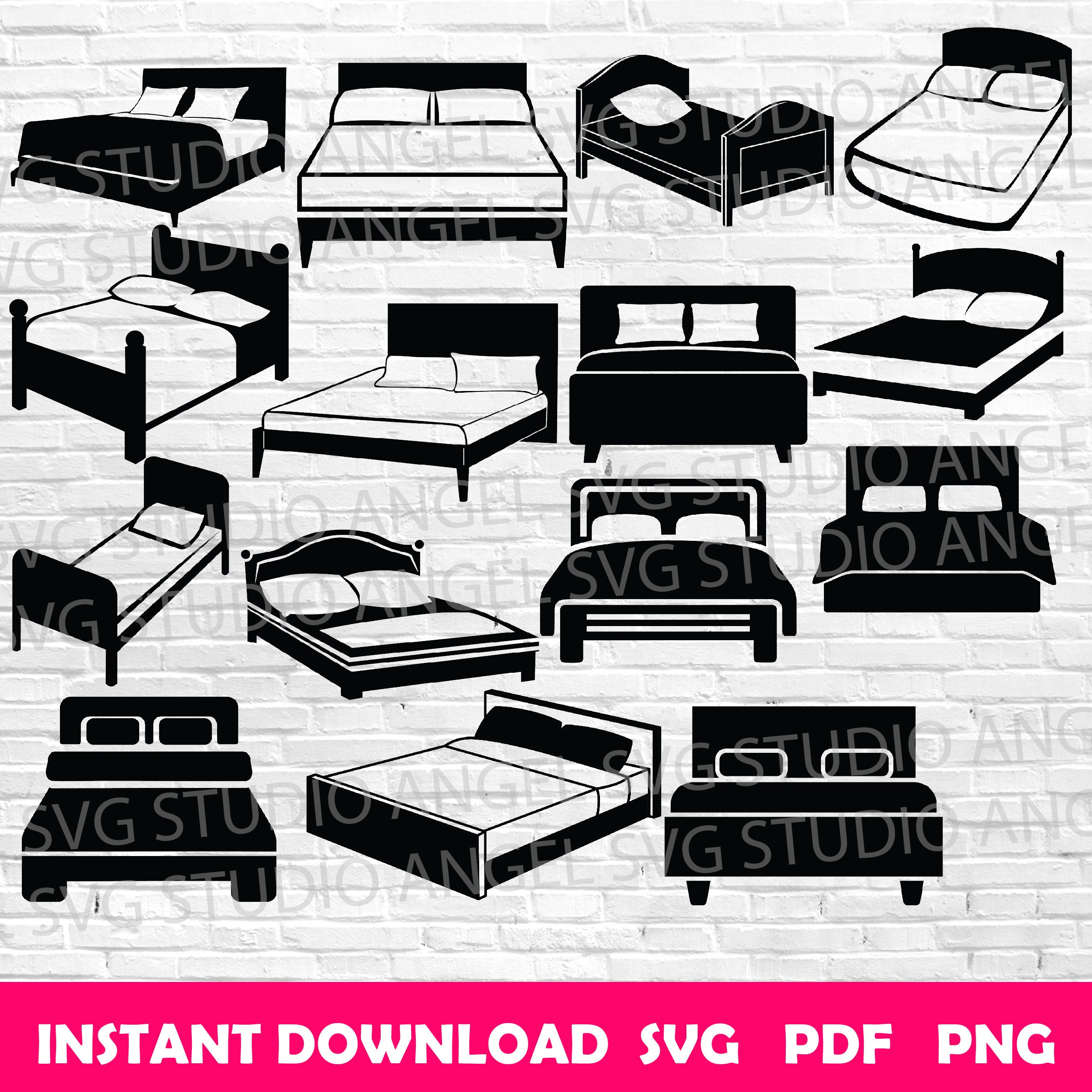 Bed Svg Bed Cricut Svg Bed Clipart Svg Bed Vector Svg Bed - Etsy