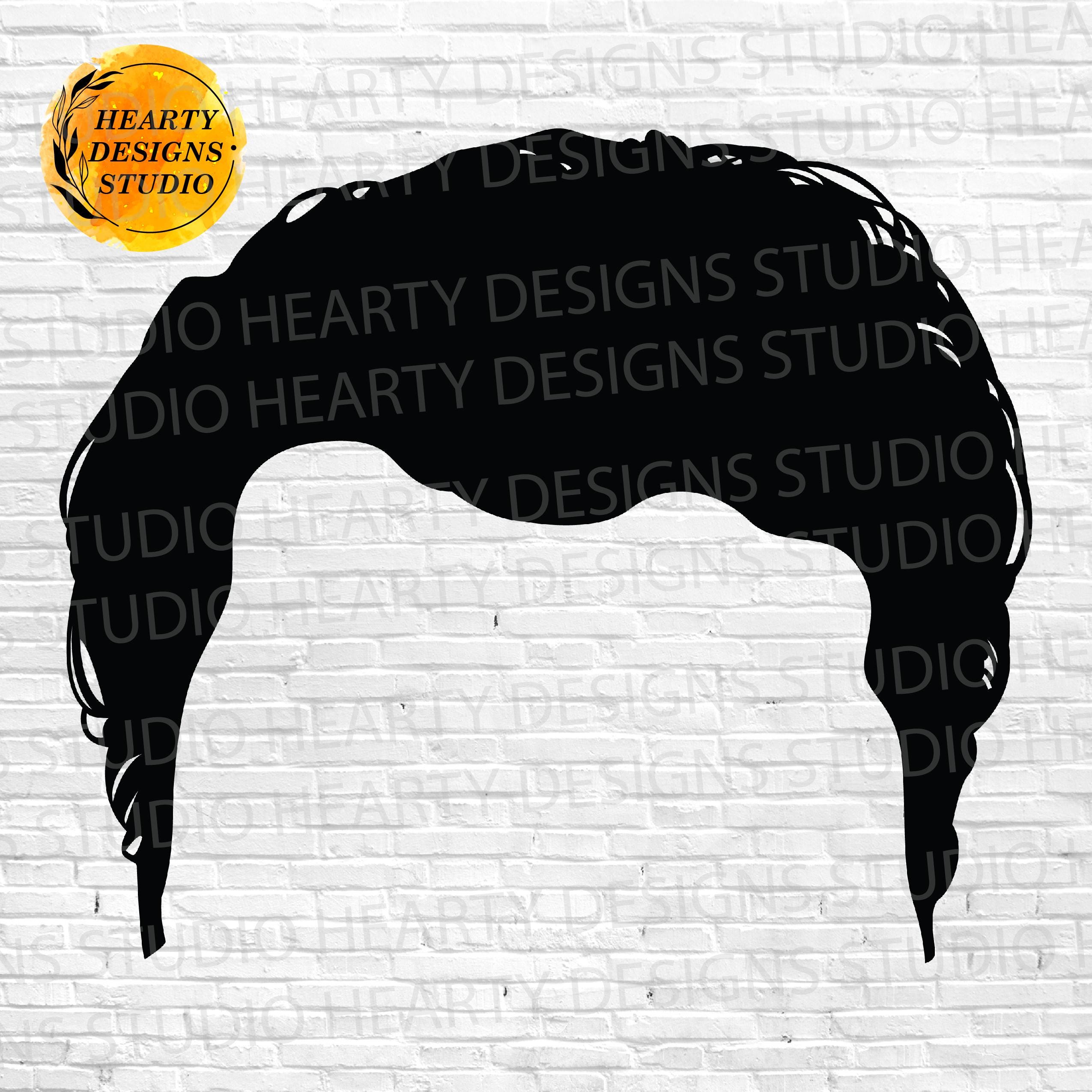 Man Hairstyle SVG Bundle: Hair Wig Silhouette, Cricut Cut Files ...