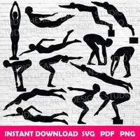 Swimming Svg, Swimmer Svg, Swim Svg, Clipart, Cut Files for Silhouette ...
