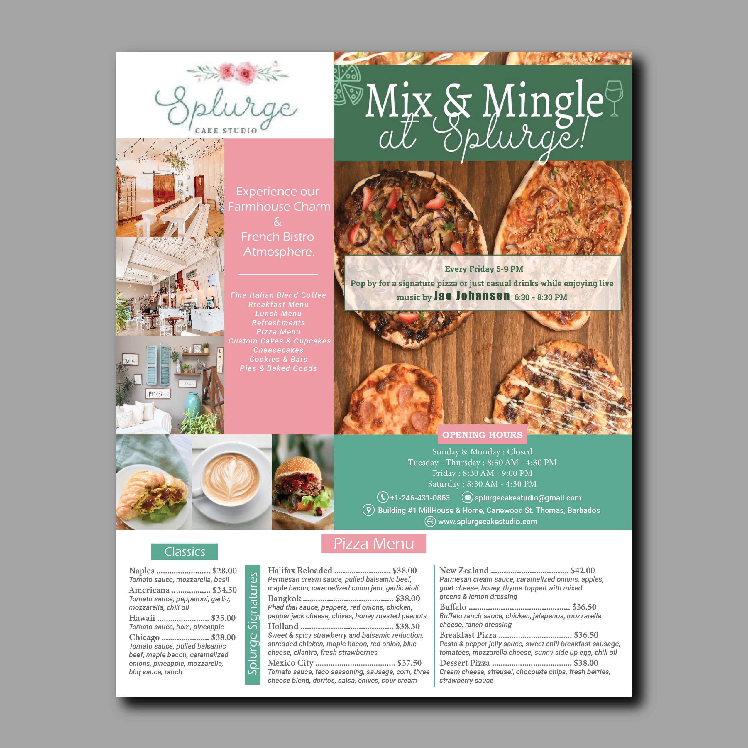 Custom Food Menu Custom Restaurant Menu Custom Bakery Menu - Etsy