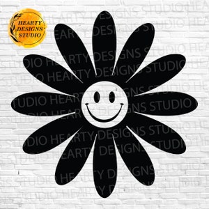 Happy Face Flower Svg Flower Smile Face Svg Smiling Flower Face Svg ...