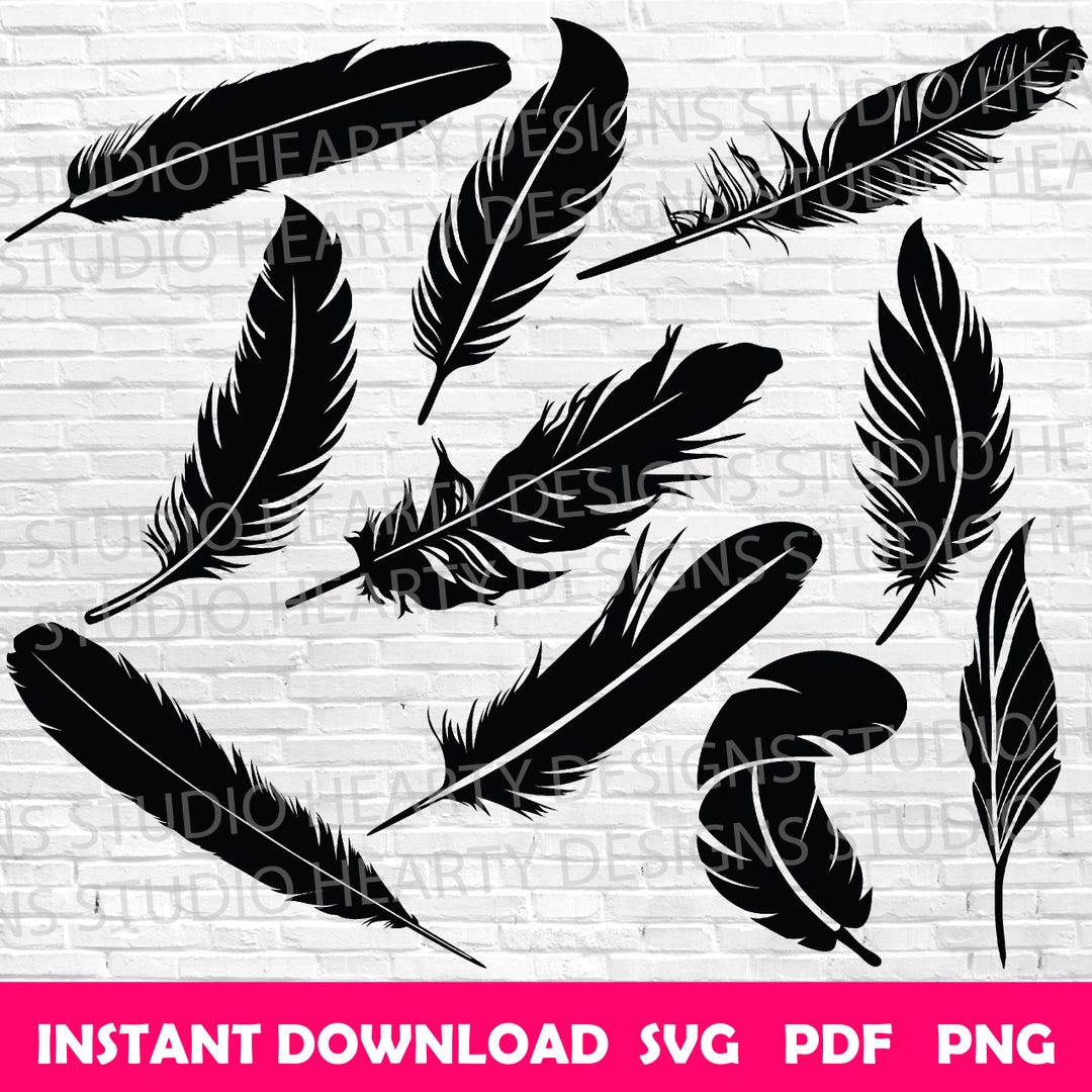 Feather SVG Bundle: Cut Files for Cricut Silhouette (digital Download ...