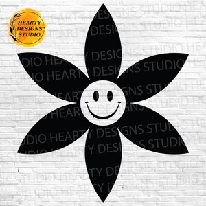 Happy Face Flower Svg Flower Smile Face Svg Smiling Flower Face Svg ...