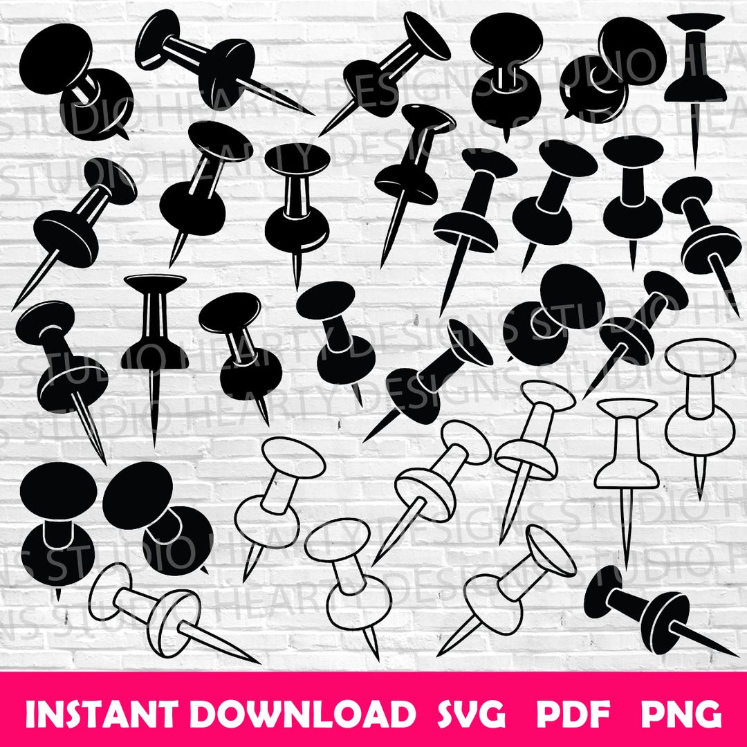 Push Pins Svg Thumb Pins Svg Push Pins Svg Cut Push Pins Cricut Push ...