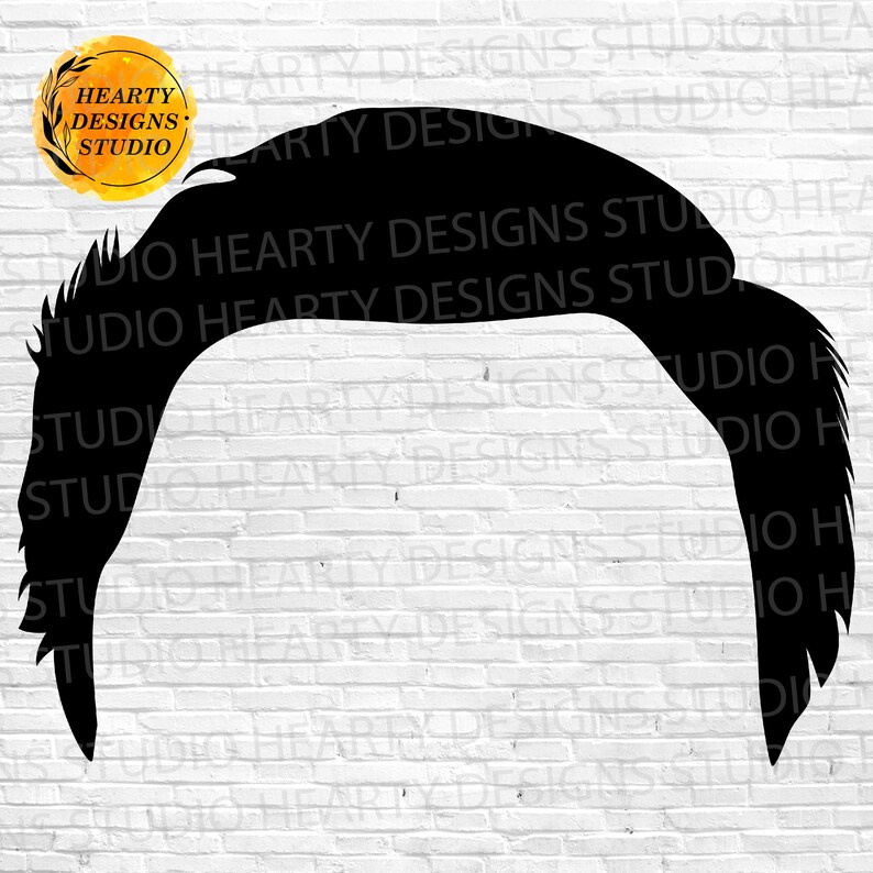 Man Hairstyle SVG Bundle: Hair Wig Silhouette, Cricut Cut Files ...