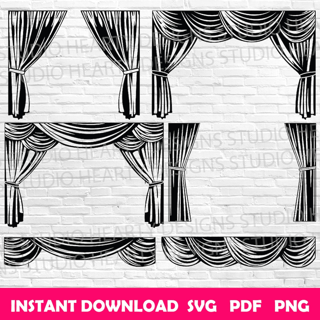 Theatre Curtains SVG Bundle: Stage Curtain Cut Files (digital Download ...