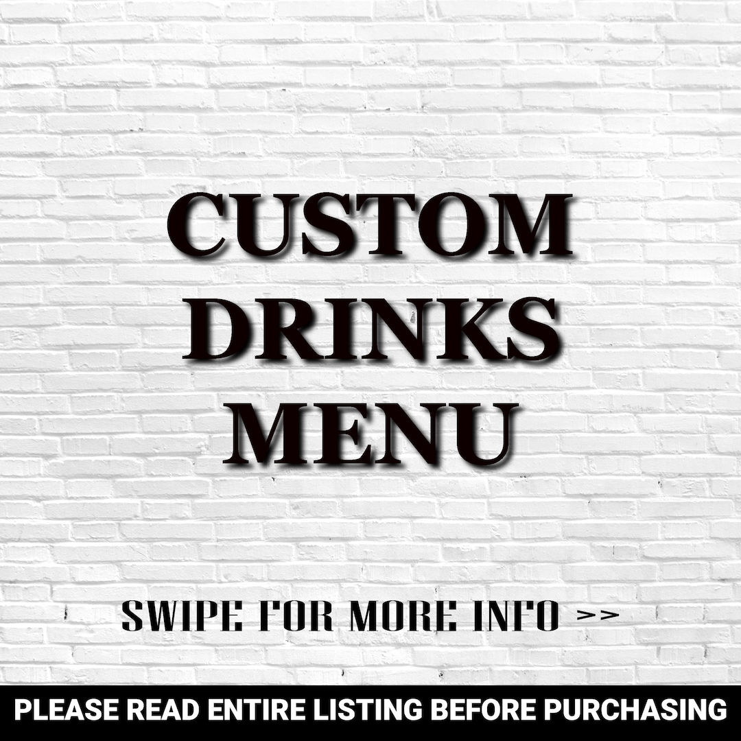 Custom Drinks Menu Custom Cocktail Menu Custom Drink Menu - Etsy