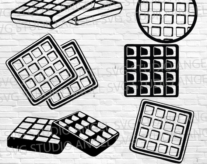 Waffle Clipart, Circle Waffle Cut File, Simple Round Waffle Vector Art ...