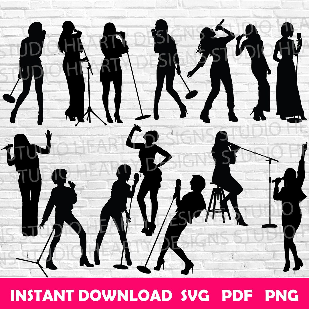 Female Singer Svg Female Singer Cricut Female Singer Svg Bundle Female ...