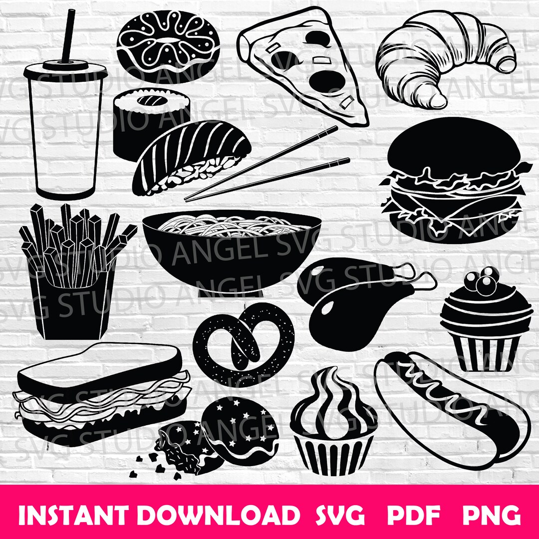Fast Food Svg Fast Food Cricut Fast Food Svg Bundle Fast Food Vector ...
