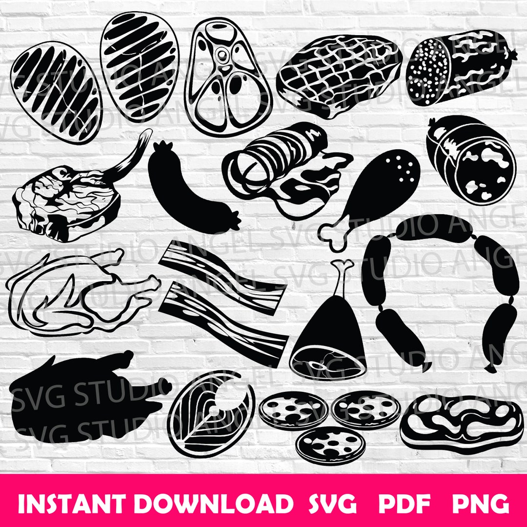 Meat Svg Pork Svg Sausage Svg Beef Svg Chicken Svg Meat Steak - Etsy