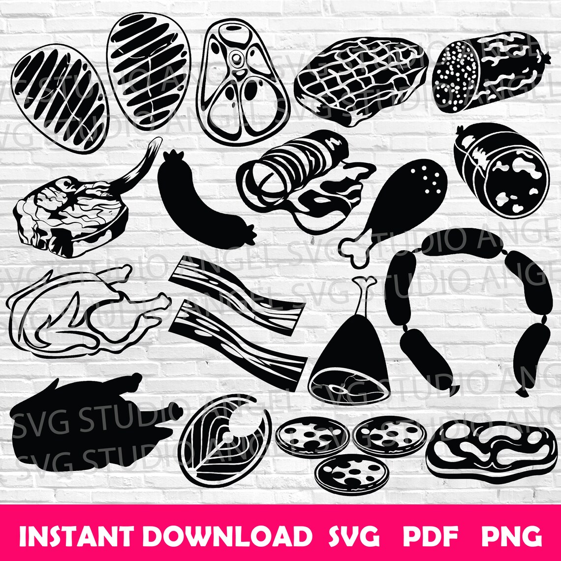 Meat Svg Pork Svg Sausage Svg Beef Svg Chicken Svg Meat Steak - Etsy