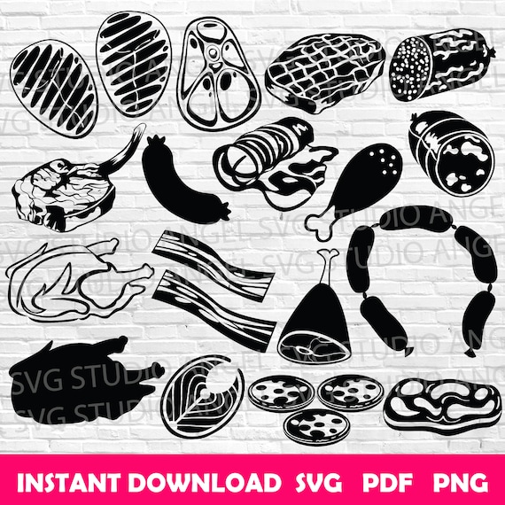 Meat Svg Pork Svg Sausage Svg Beef Svg Chicken Svg Meat Steak - Etsy UK