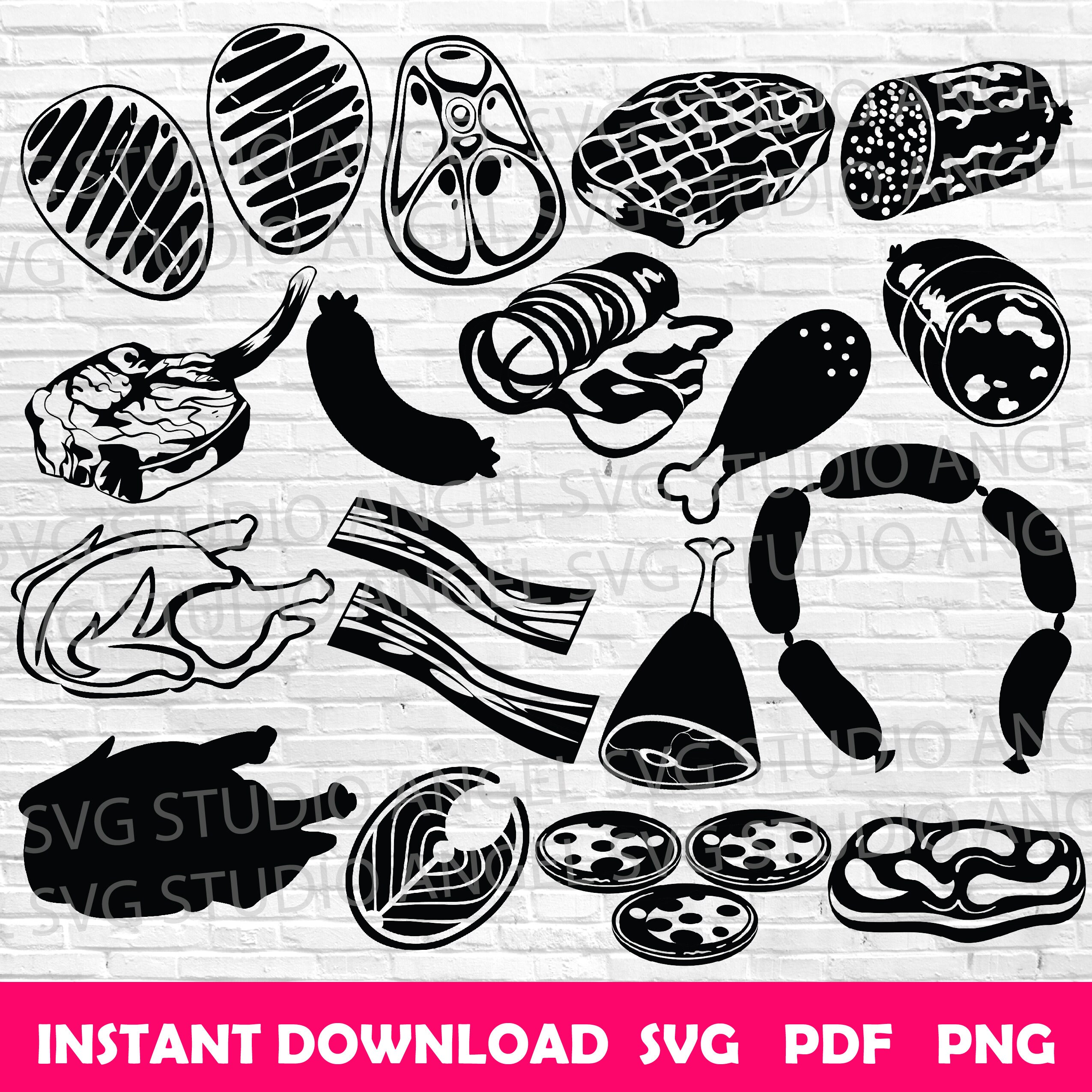 Meat Svg Pork Svg Sausage Svg Beef Svg Chicken Svg Meat Steak - Etsy