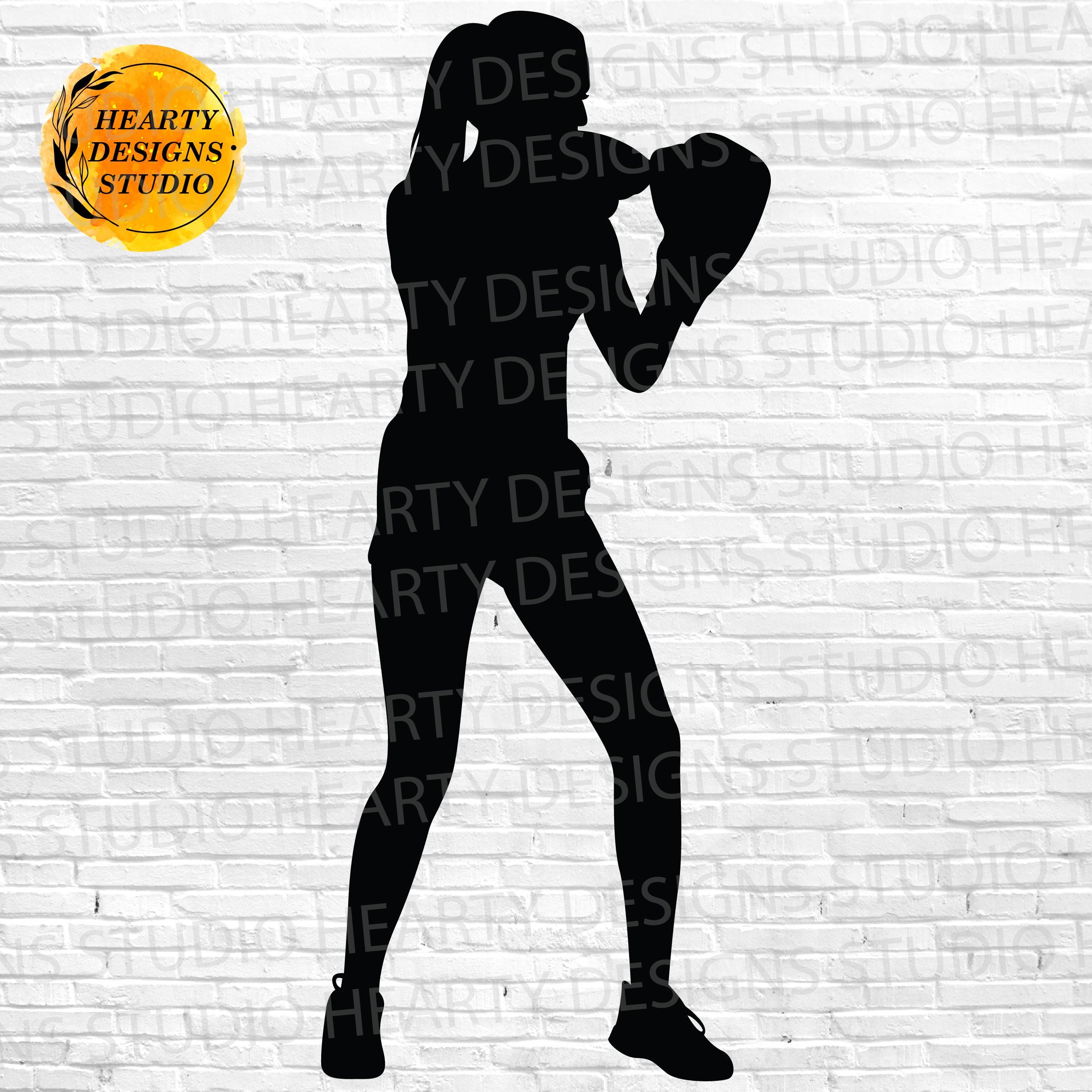 Female Boxer SVG Bundle: Boxing Woman Clipart for Cricut (digital ...