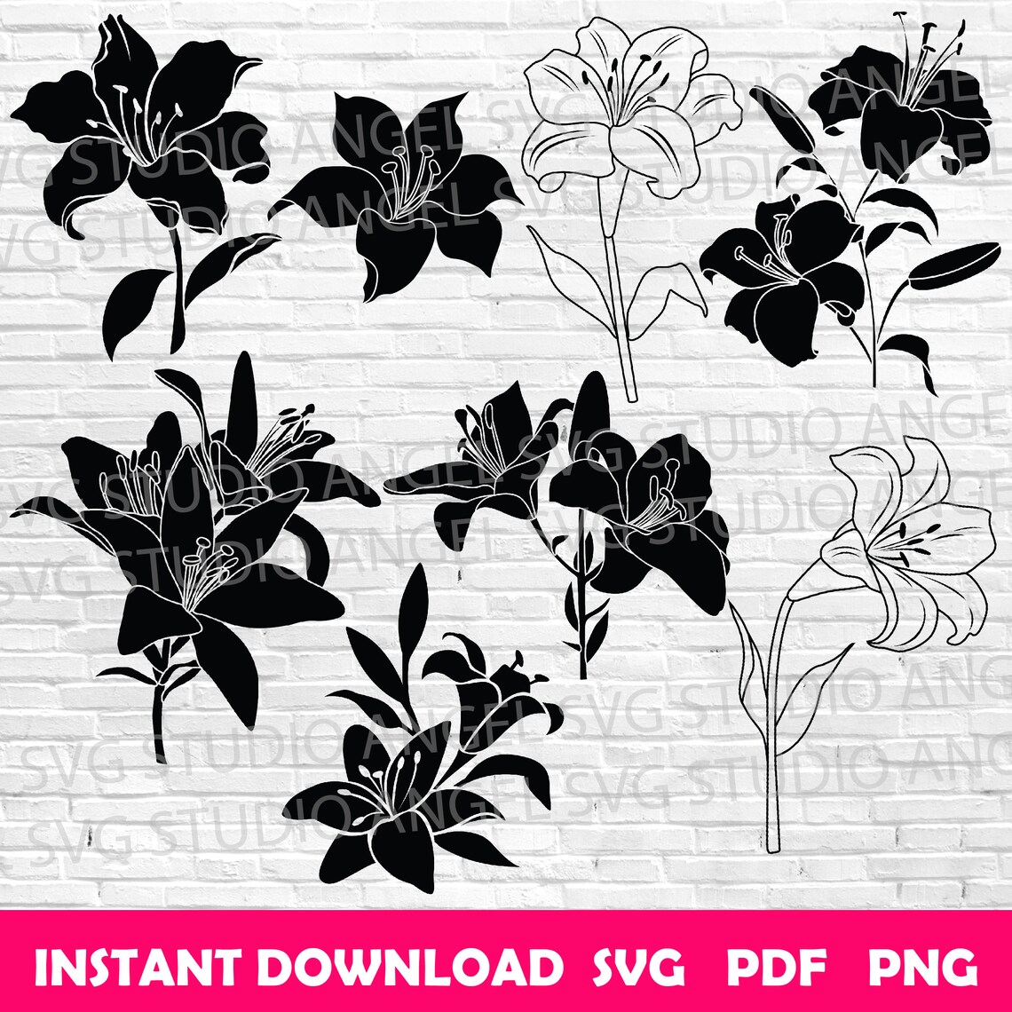 Lily Svg Lily Cricut Lily Clipart Lily Vector Lily Flower Svg Lily ...